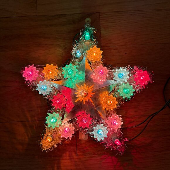 None | Holiday | Vintage Multi Color Star Christmas Tree Topper 8 ...